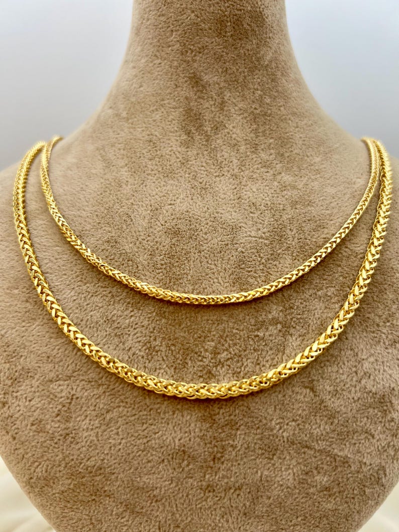 18k Gold Foxtail Chain Necklace: Trending Gift for Her/him - Etsy