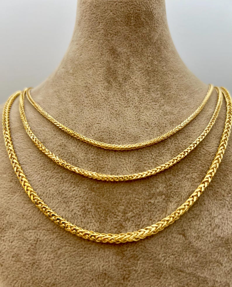 18k Gold Foxtail Chain Necklace: Trending Gift for Her/him - Etsy