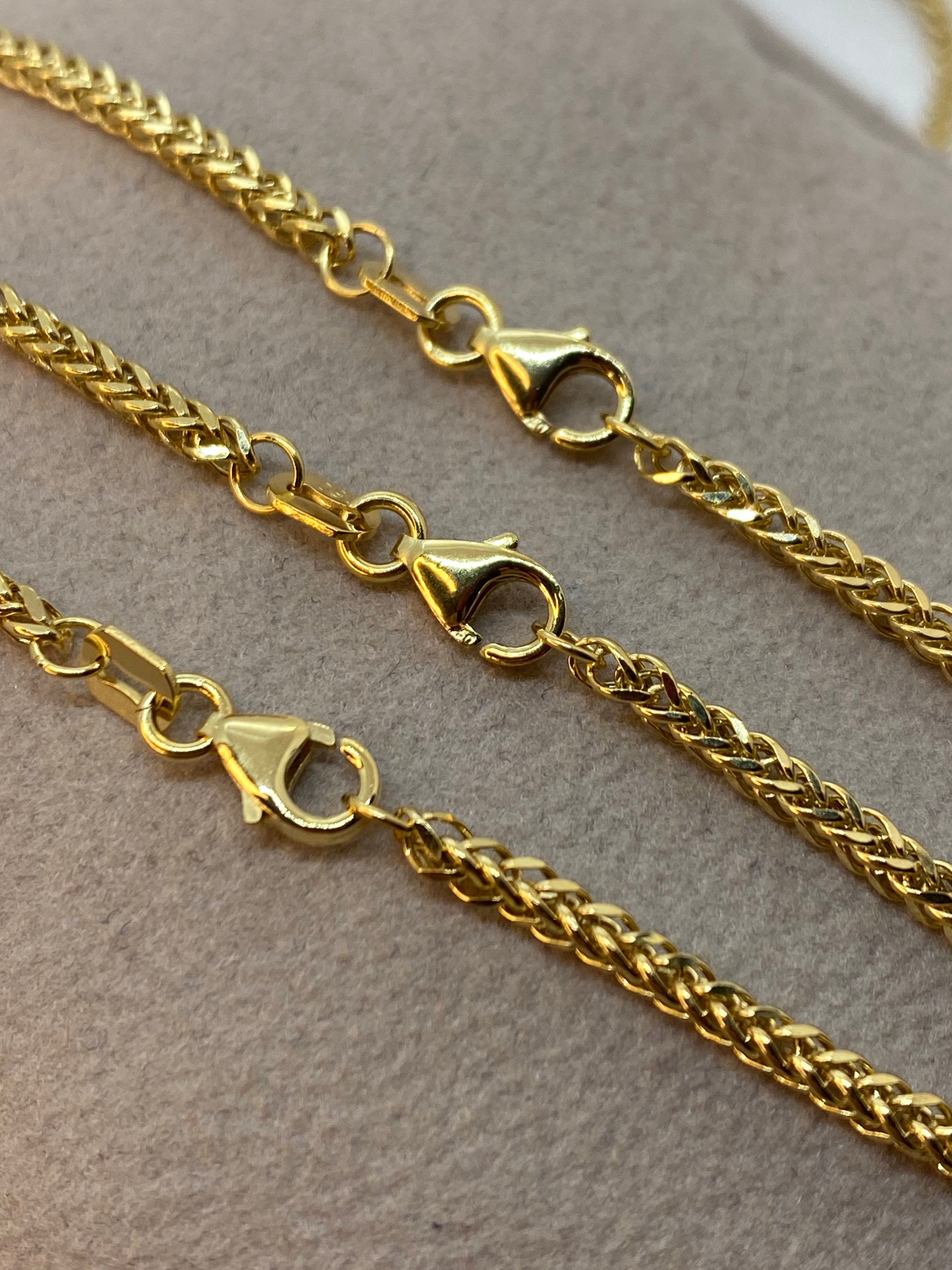 18k Solid Gold Foxtail Chain, Foxtail Chain, Foxtail Necklace, Franco Foxtail Chain,trending ...