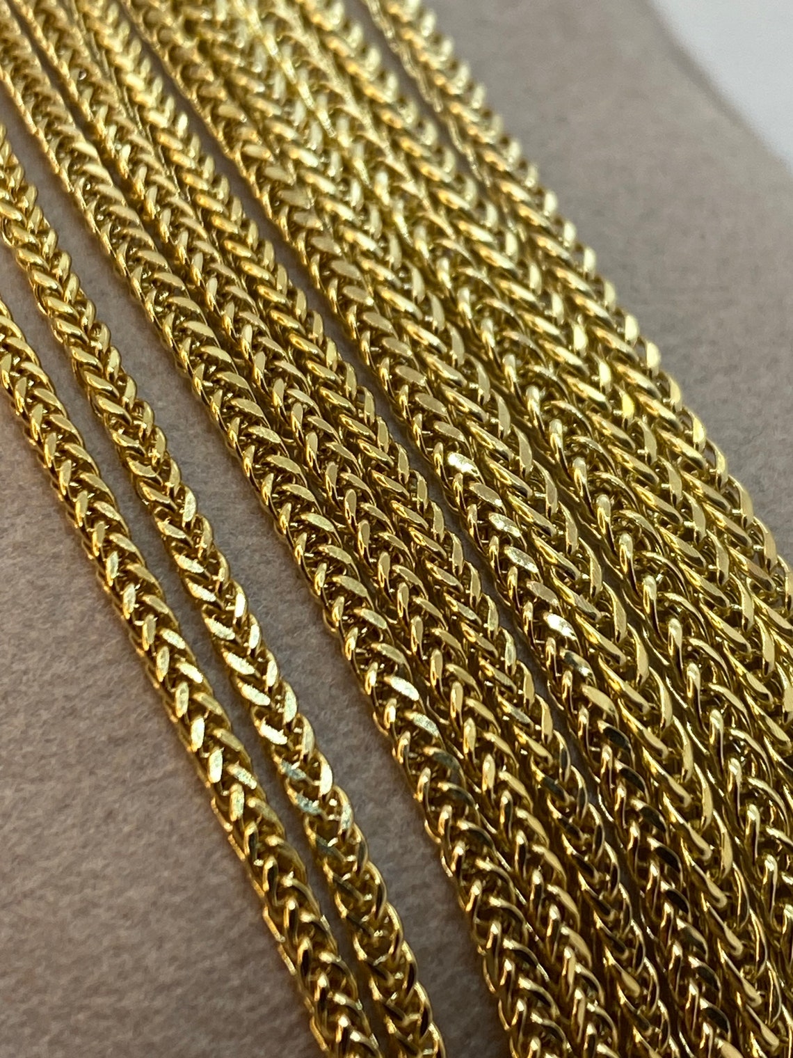 18k Solid Gold Foxtail Chain Foxtail Chain Foxtail Necklace - Etsy