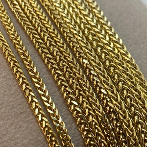 18k Solid Gold Foxtail Chain, Foxtail Chain, Foxtail Necklace, Franco ...