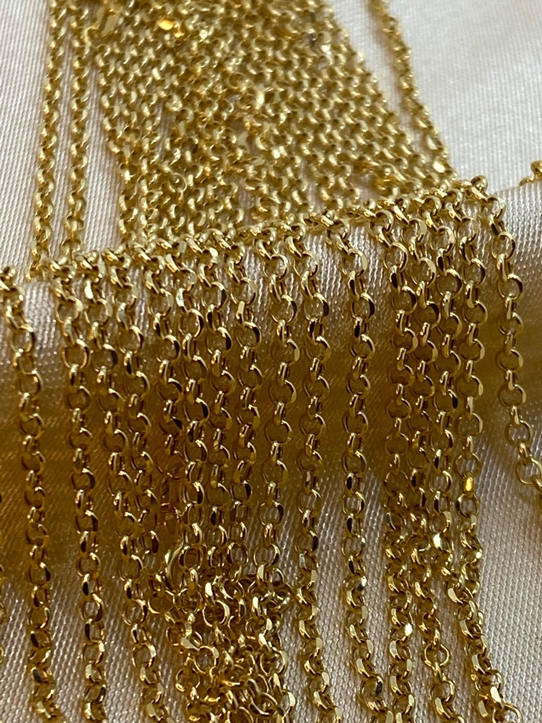 18k Solid Gold Rolo Chain 2MM, 18k Gold Rolo Chain, Gold Rolo Chain ...