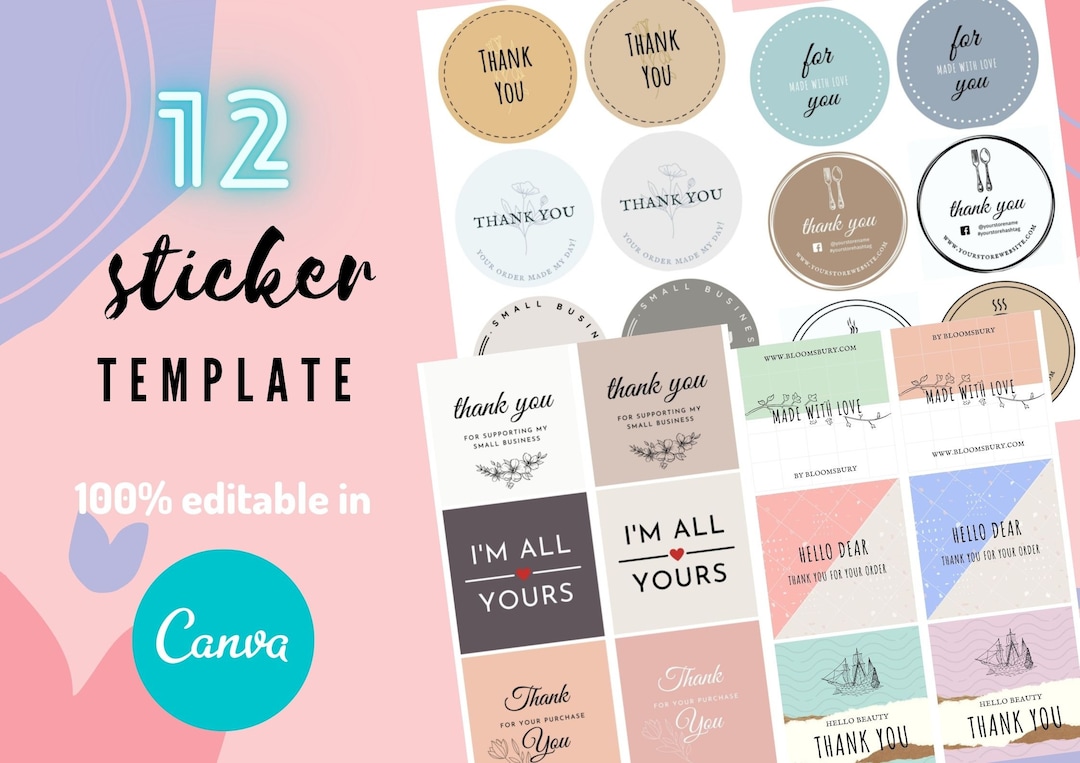 Digital Thank You Stickers Packaging Stickers Small Business Stickers ...