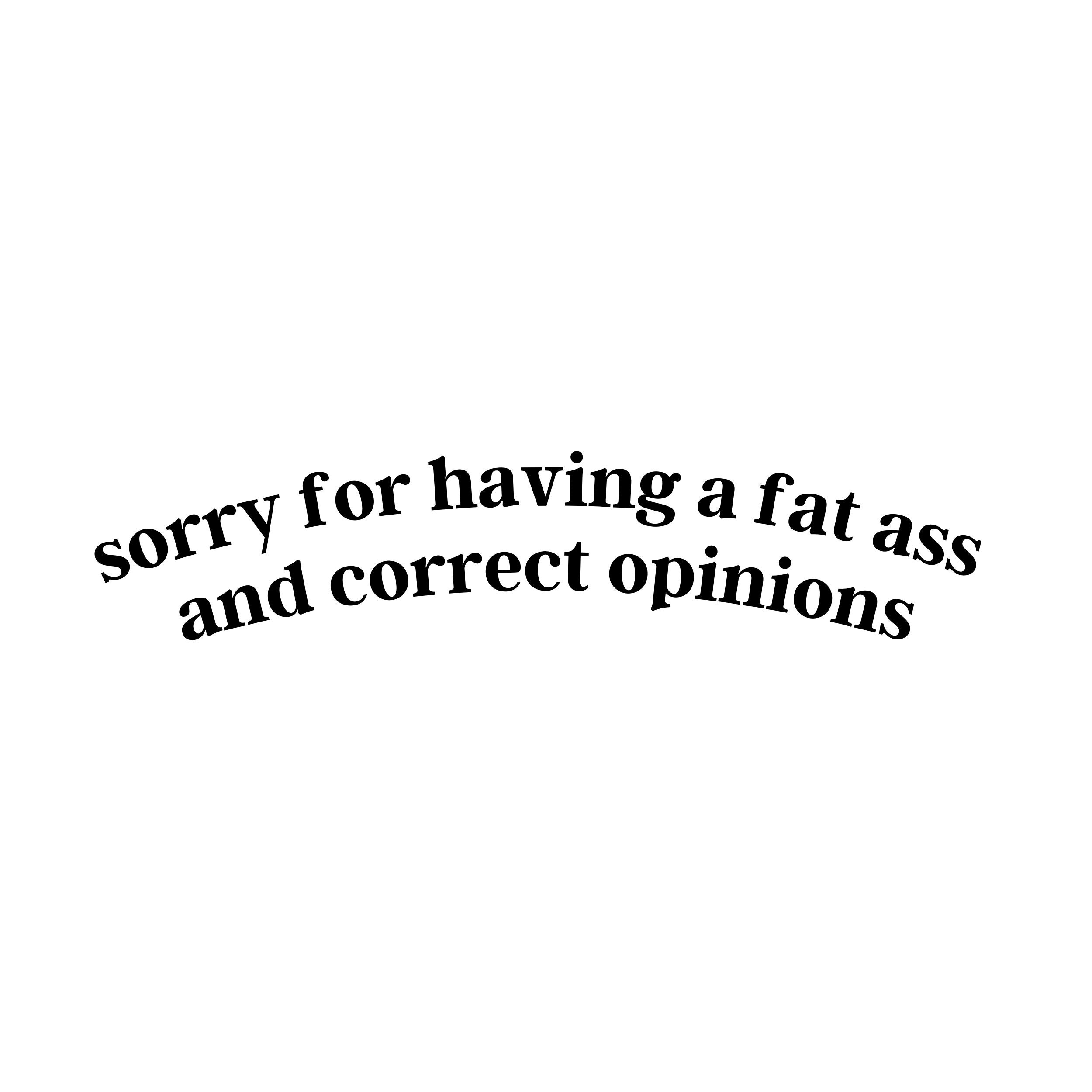 Sorry for Having a Fat Ass and Correct Opinions - Digital Download ...