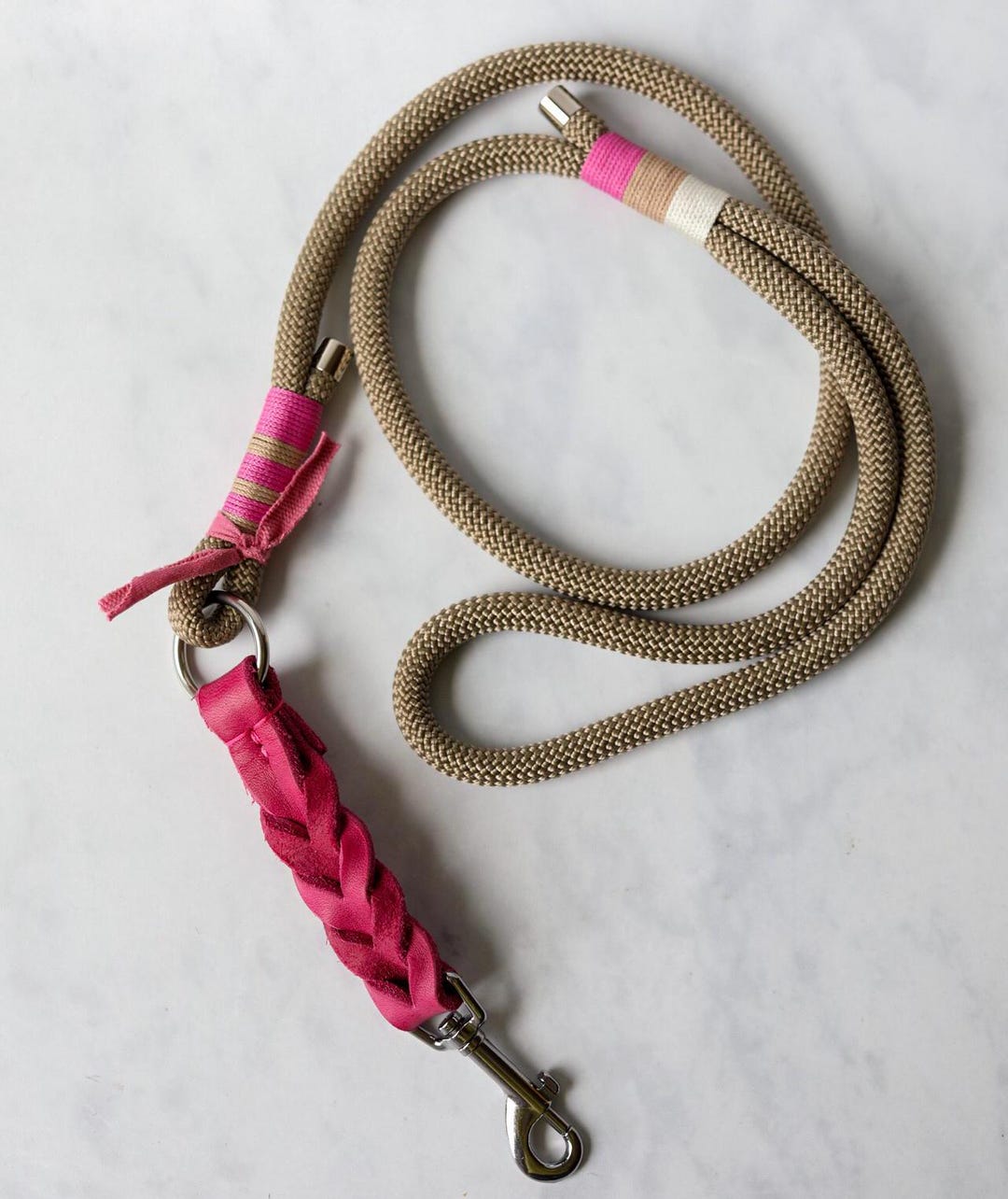 Leash Made of Premium Dog Rope and Leather Details, Short Lead, Leash ...