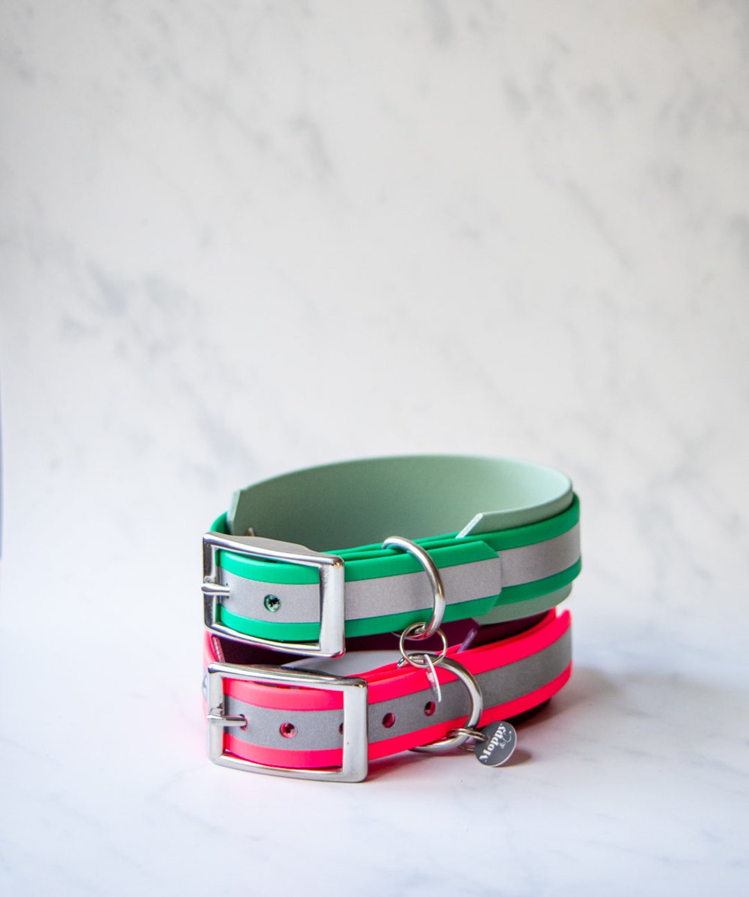Highly Reflective Biothane Dog Collar | Double-barreled, 38 Mm Wide ...