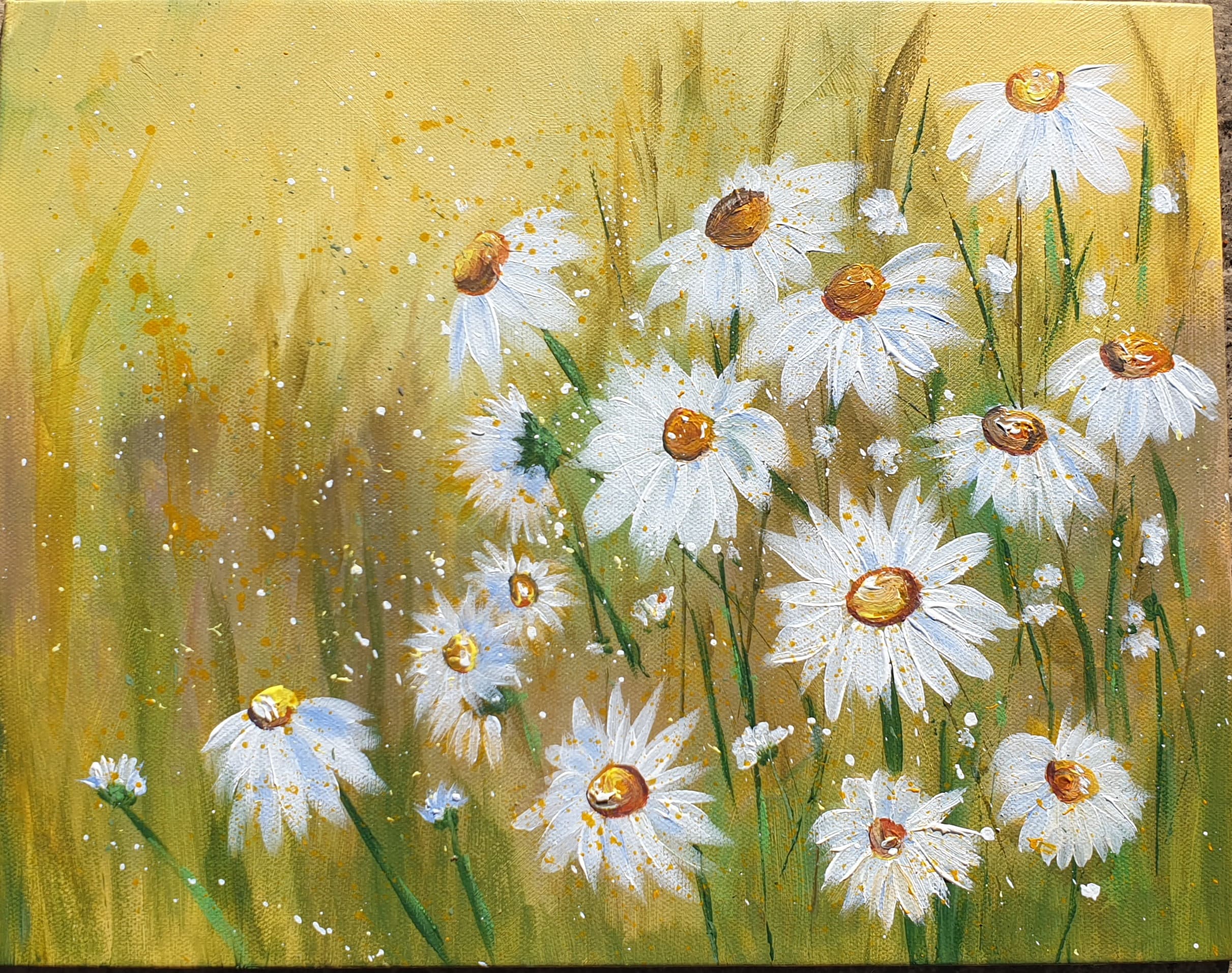 Yellow Daisy Painting