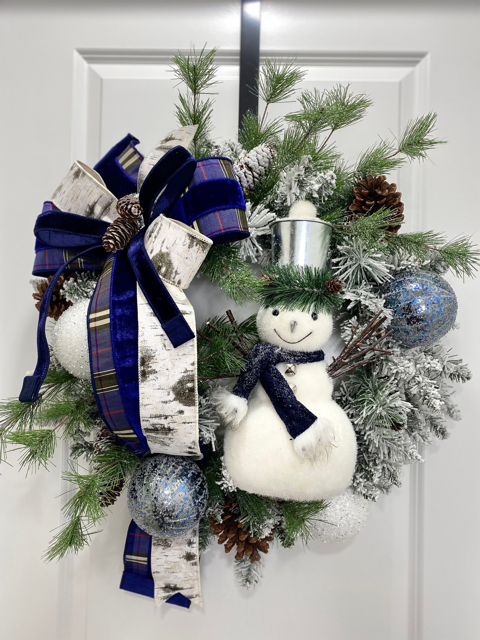 Christmas Wreath Winter Snowman Wreath Holiday Wreath - Etsy