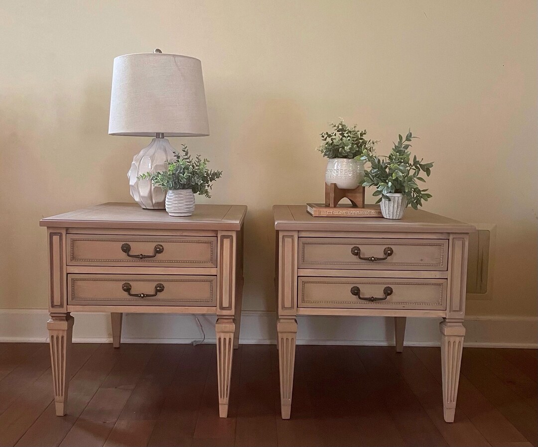 TWO Drawer End Tables Pair - Etsy