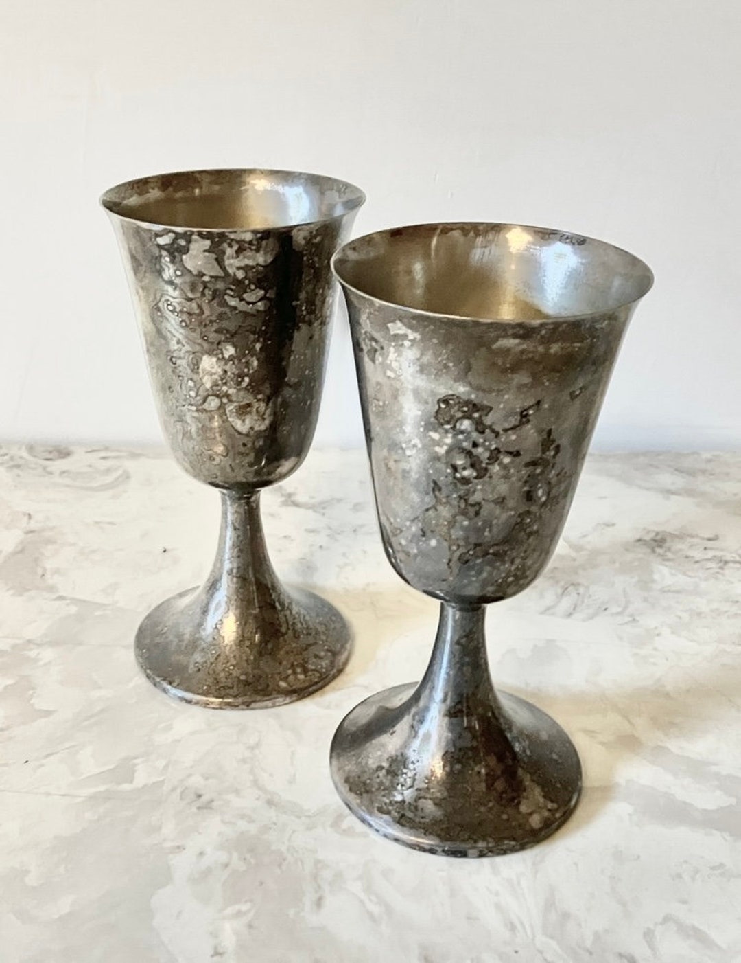 Vintage Pilgrim Silver Plate Wine Chalice Cups - Etsy