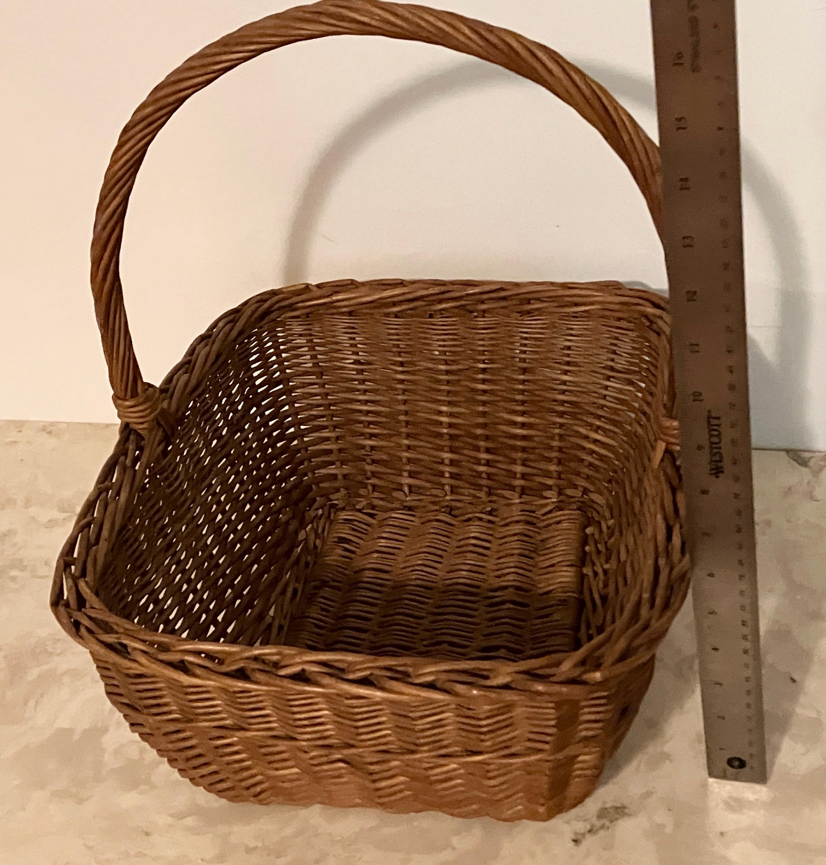Vintage Large Deep Rectangular Reed Wicker Basket - Etsy