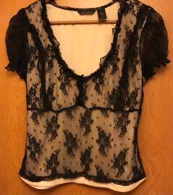 Vintage Victorias Secret Moda International Black Lace Ruffle - Etsy