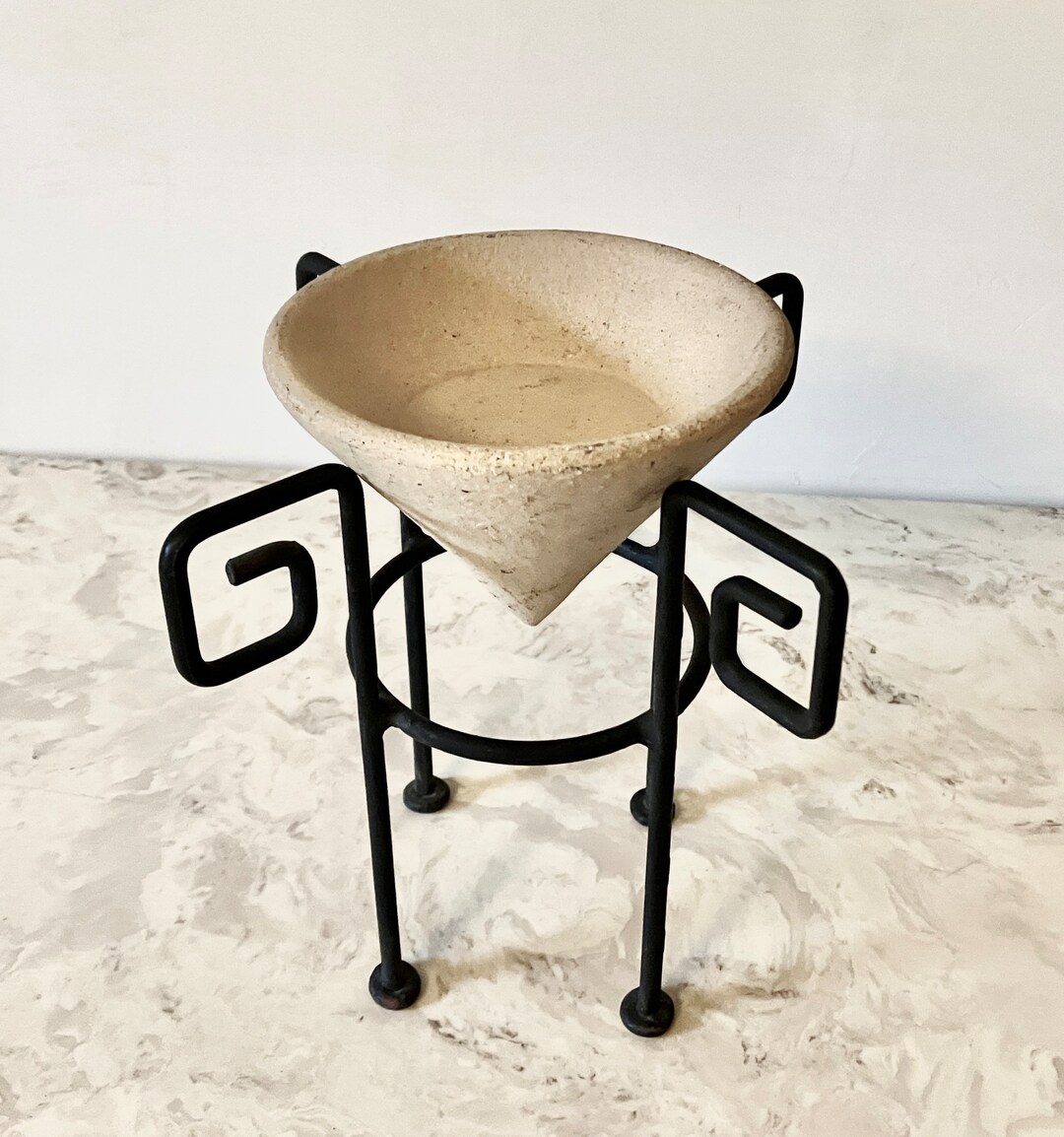 Vintage Cone Shaped Sandstone Pillar Candleholder on Solid - Etsy