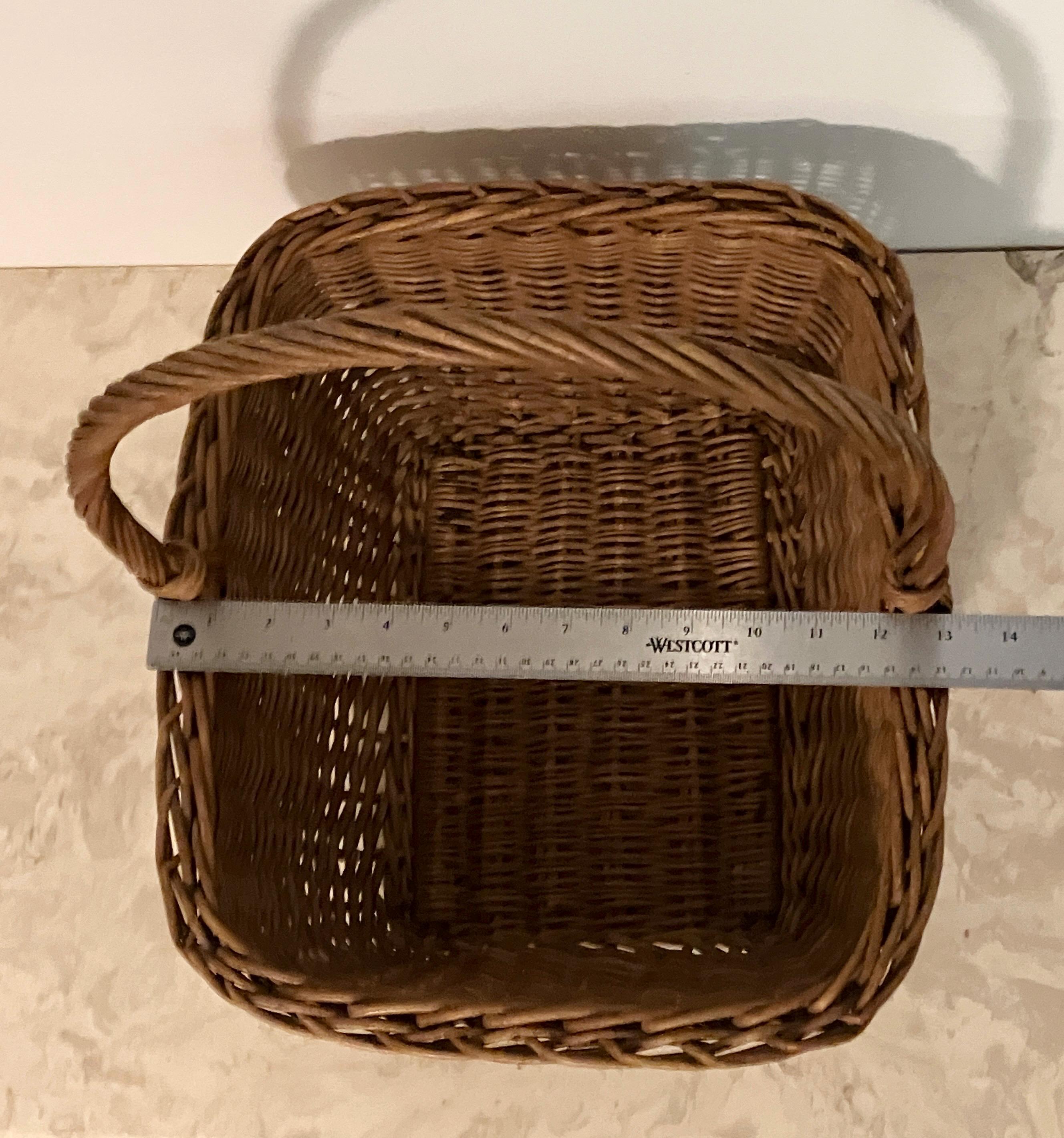 Vintage Large Deep Rectangular Reed Wicker Basket - Etsy