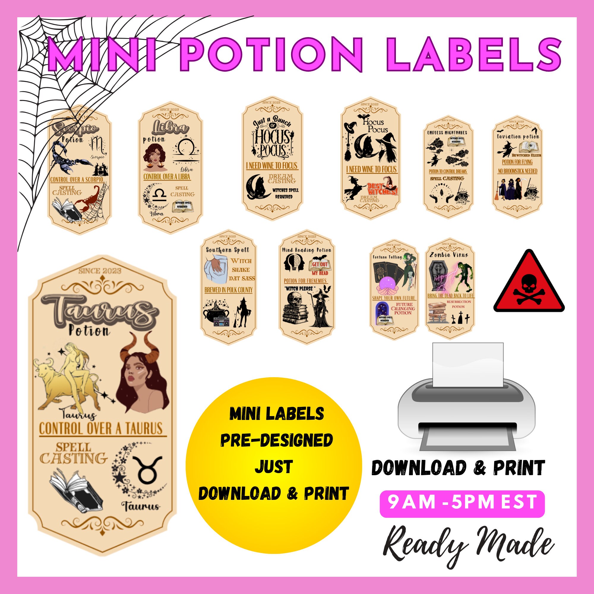 Editable Miniature Label Templates - Etsy