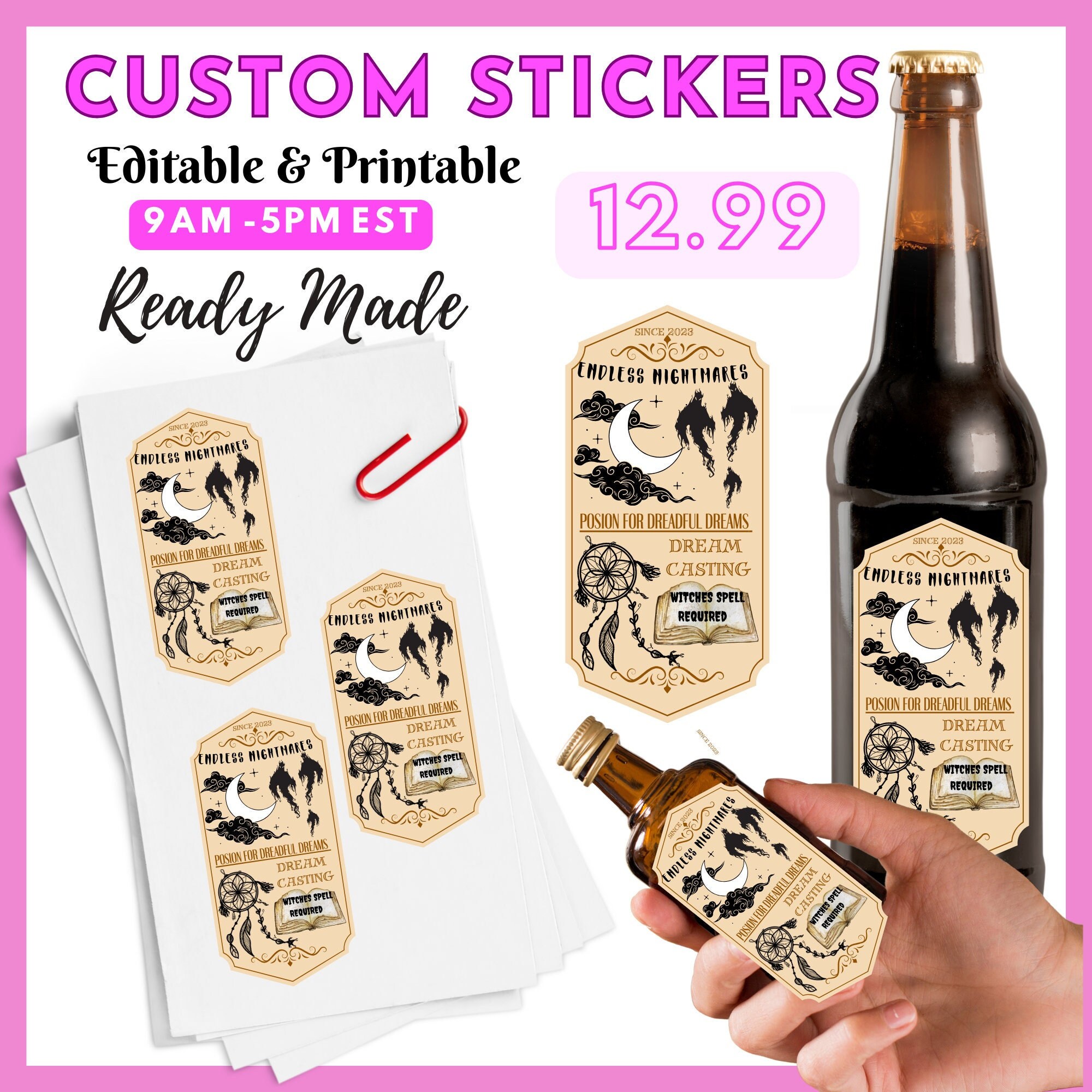 Editable Miniature Label Templates - Etsy