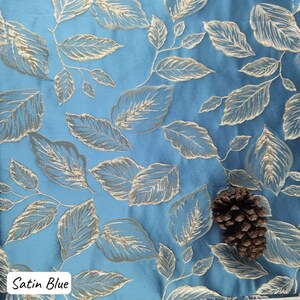 55" Wide Embossed Gold Leaf Jacquard Brocade Fabric, 3D Designer ...