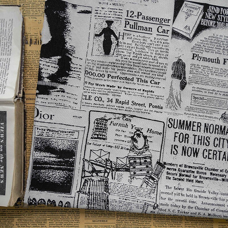 Newspaper Fabric - Etsy