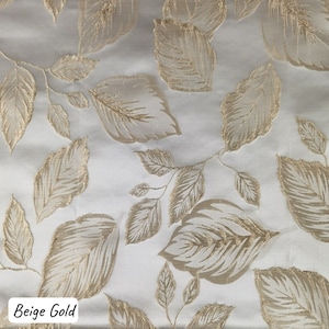 55" Wide Embossed Gold Leaf Jacquard Brocade Fabric, 3D Designer ...