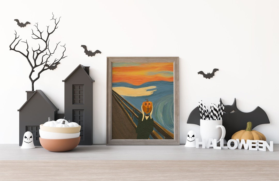 Scream Halloween Painting, Printable Wall Art, Halloween Wall Art ...