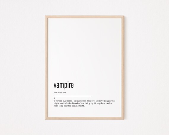 Vampire Definition Printable Wall Art Halloween Wall Art - Etsy