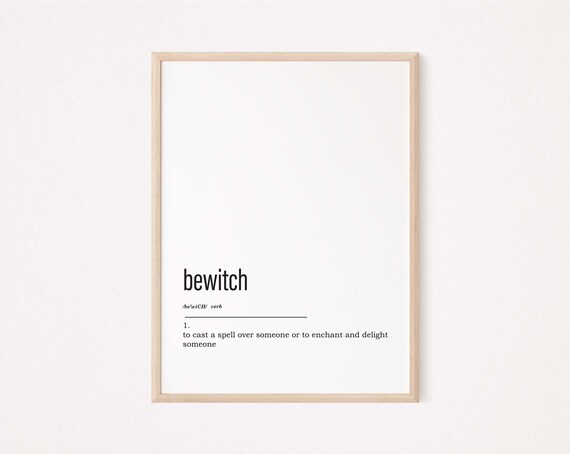 Bewitch Definition Printable Wall Art Halloween Wall Art - Etsy