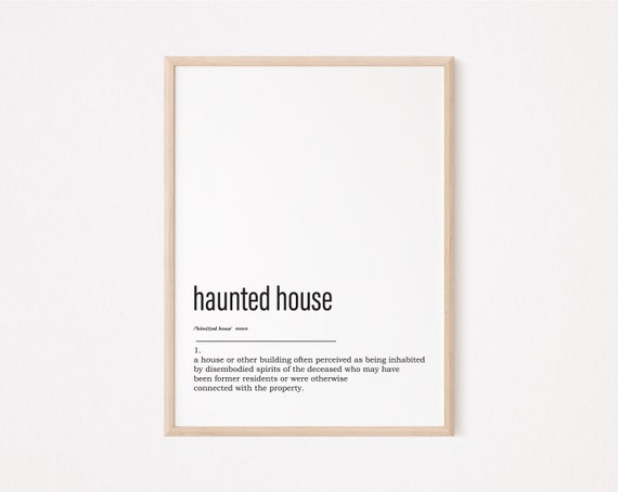 Haunted House Definition Printable Wall Art Halloween Wall - Etsy