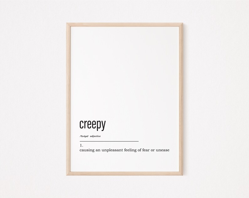 Creepy Definition Printable Wall Art, Halloween Wall Art, Halloween ...