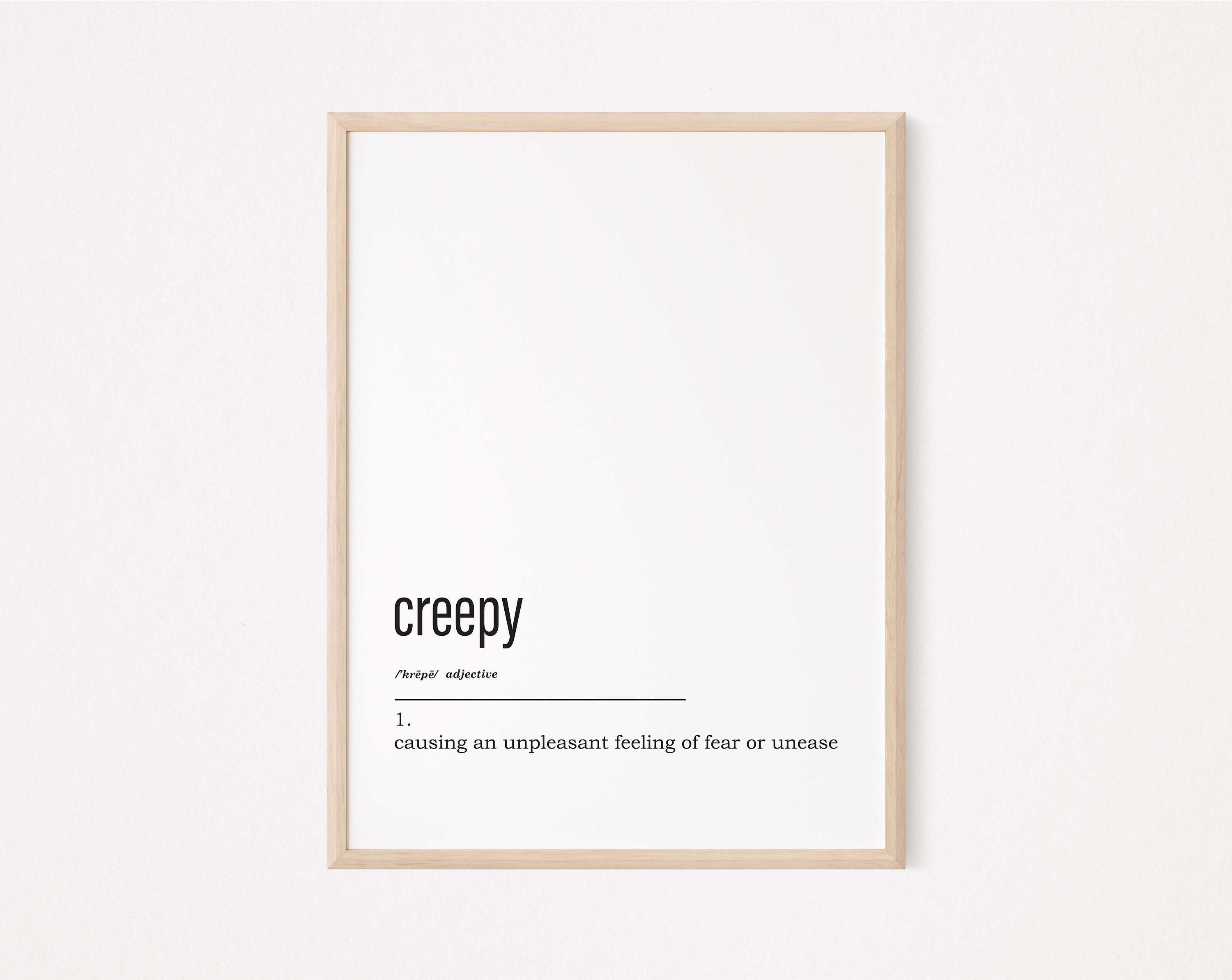 Creepy Definition Printable Wall Art, Halloween Wall Art, Halloween ...