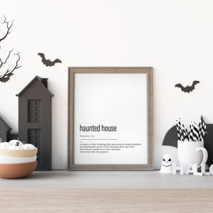 Haunted House Definition Printable Wall Art, Halloween Wall Art ...
