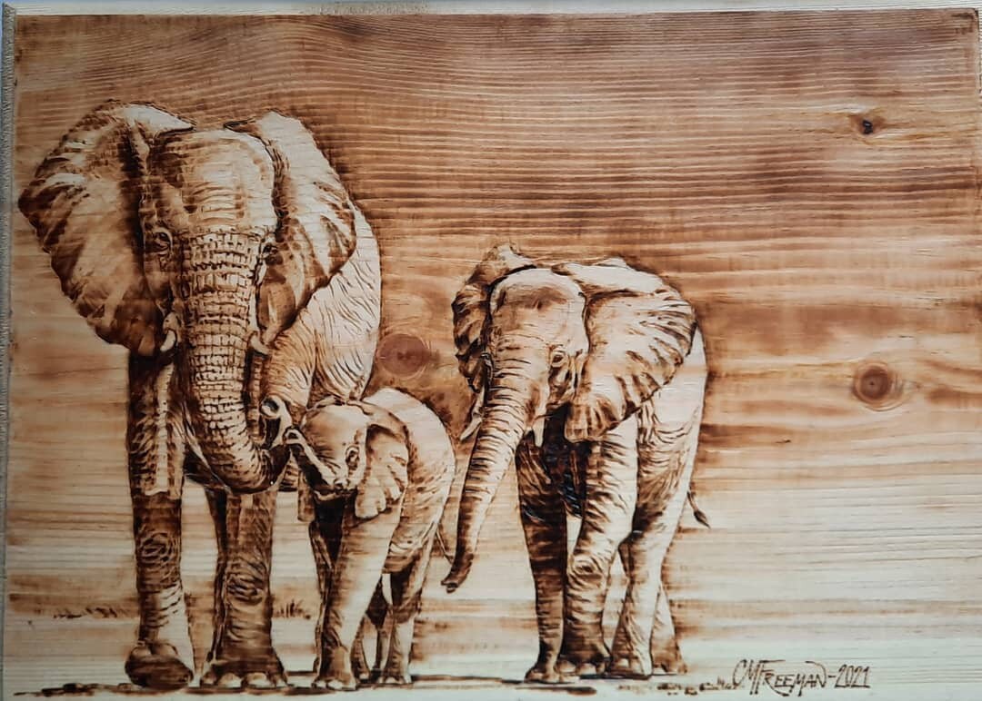 Elephant Cheeseboard Pyrography Art - Etsy