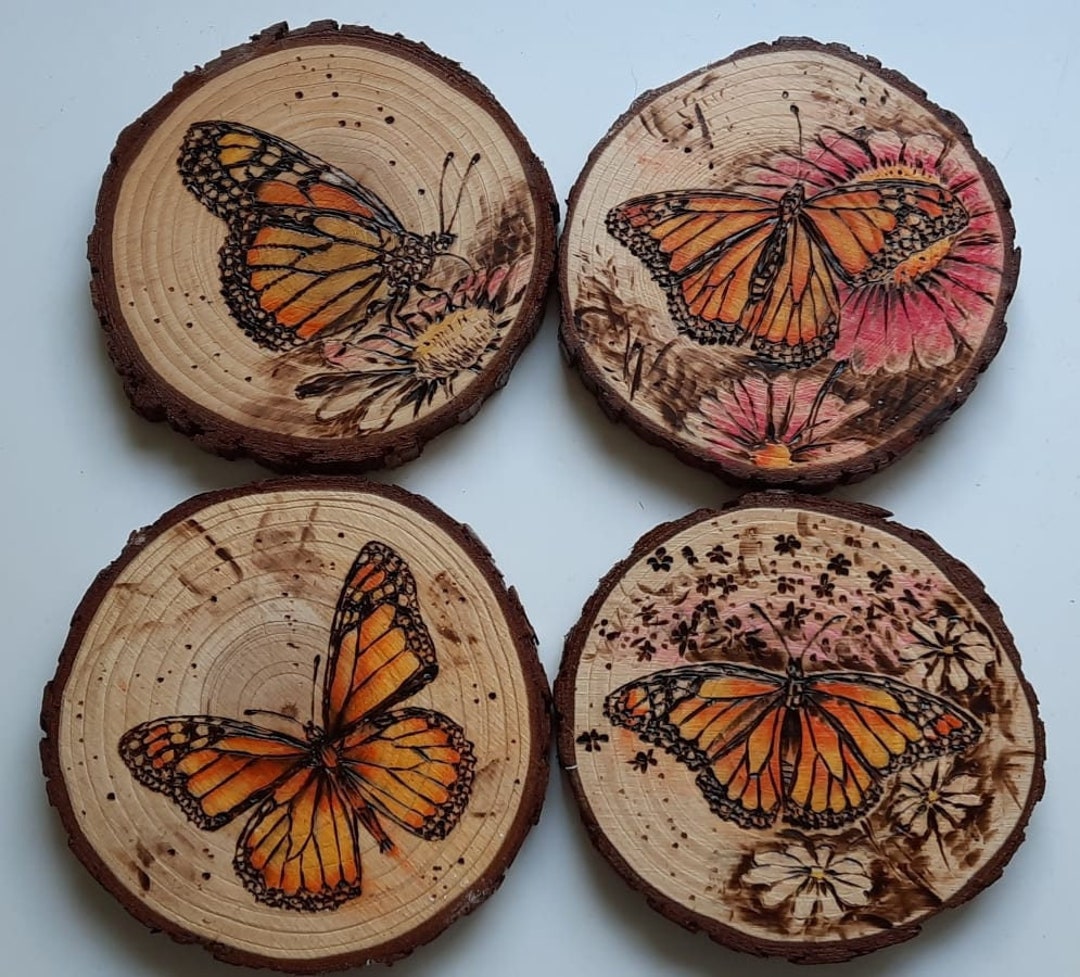 Coasters - Handburned Pyrography Art. Personalised Designs Are ...
