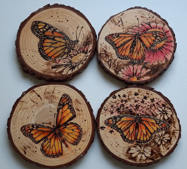 Coasters - Handburned Pyrography Art. Personalised Designs Are ...