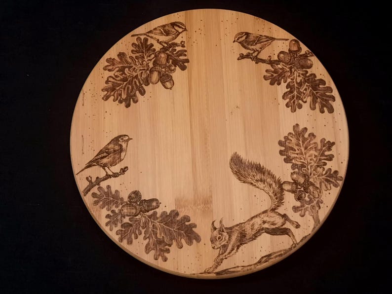Bespoke Pyrography Art: Lazy Susan - Etsy