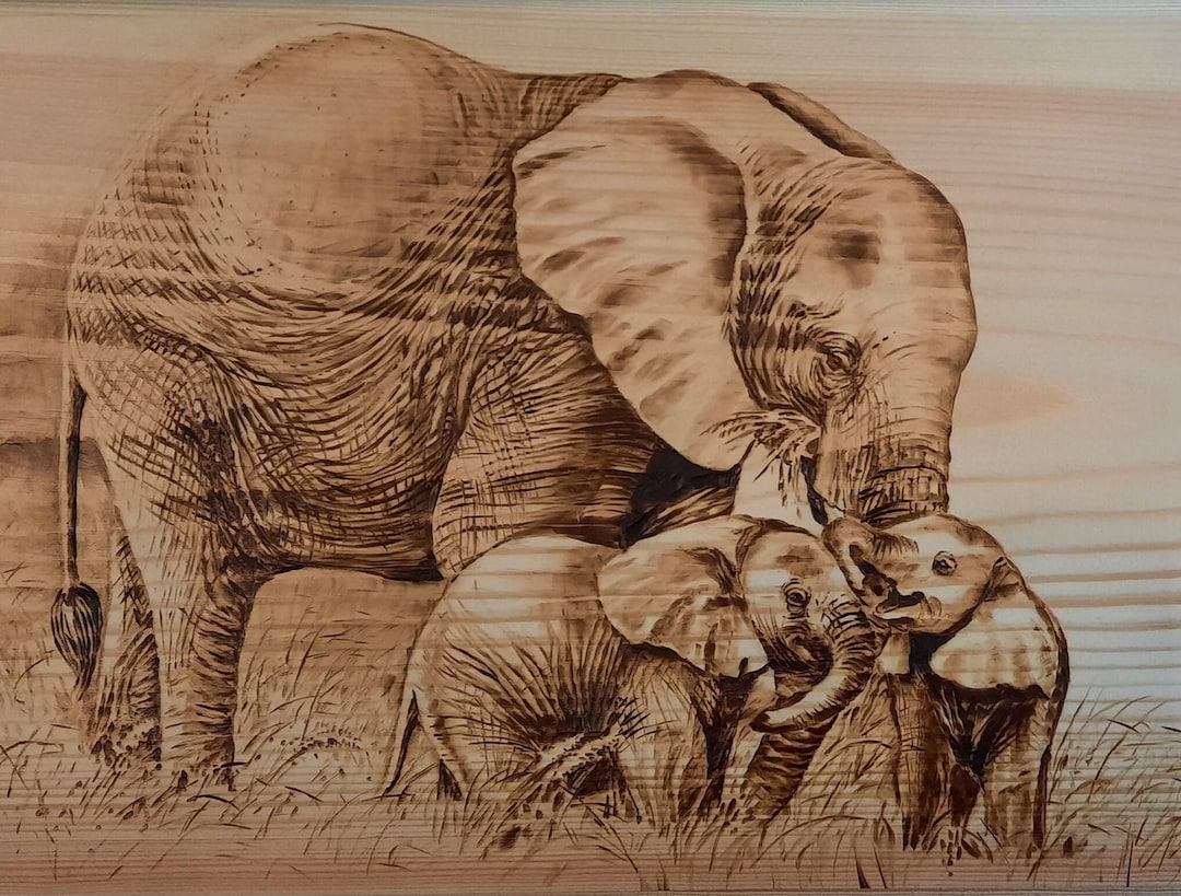 Elephant Cheeseboard Pyrography Art - Etsy
