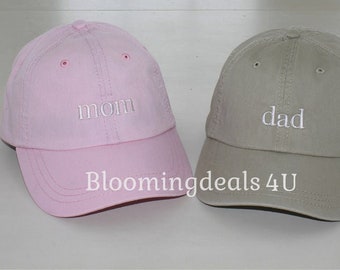 Mom and Dad Baseball Caps Pregnancy Announcement Hats Set of | Etsy