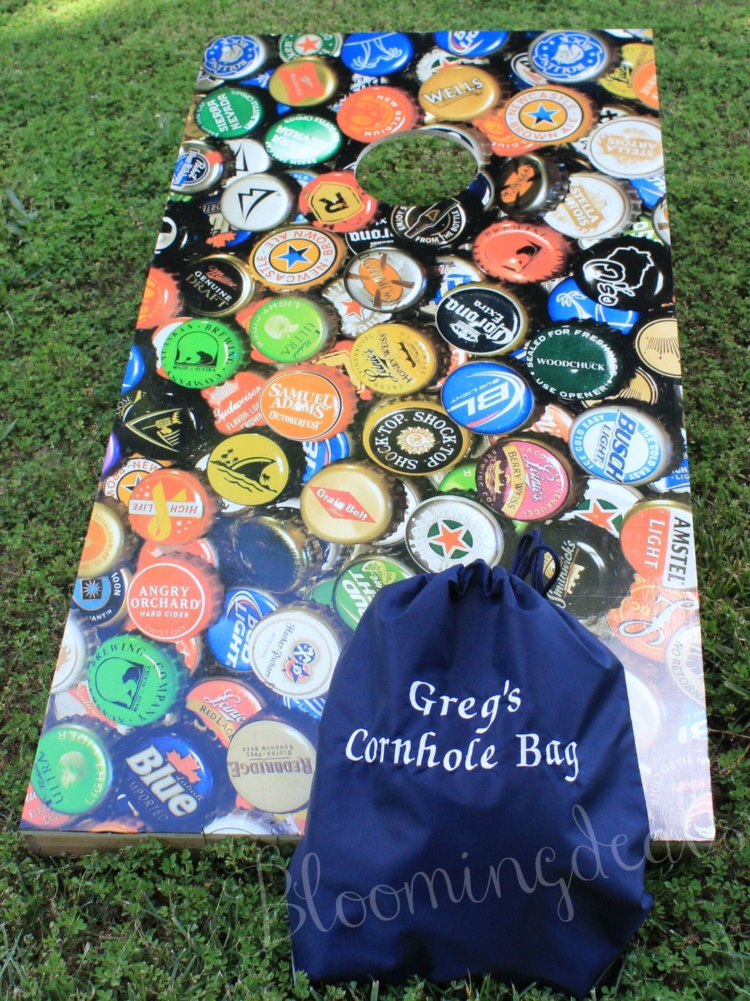 Cornhole Bags Tote, Personalized Bag, Drawstring Cinch Sack, Cornhole ...