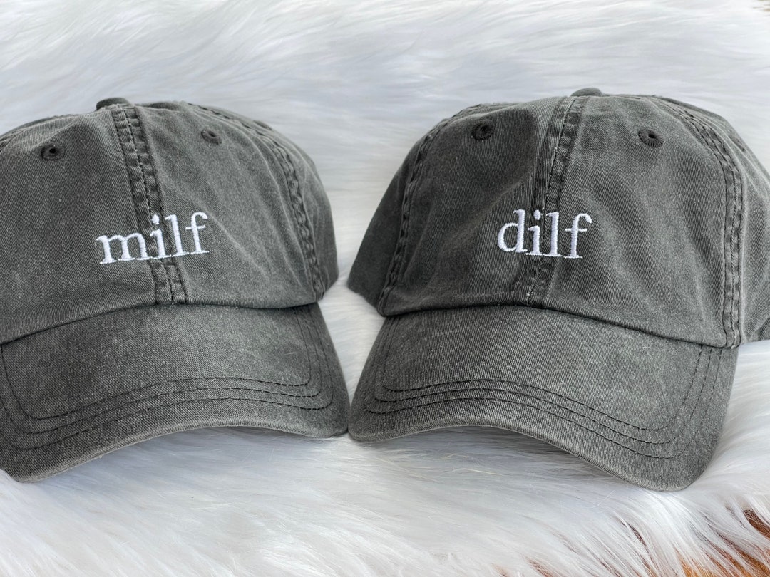 Custom Text Baseball Cap, Milf Hat, Dilf Hat, Embroidered Hat, Pigment ...