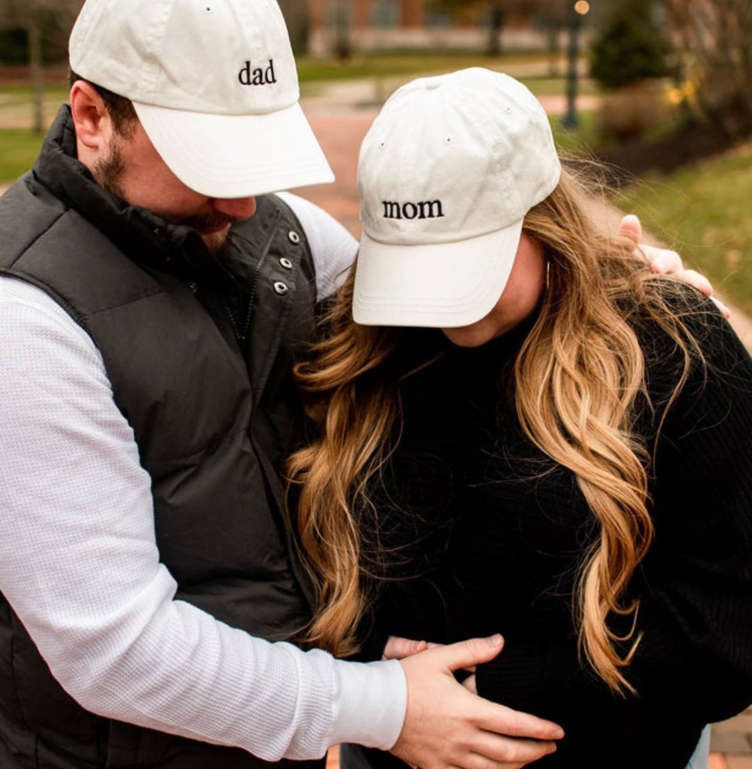 Mom and Dad Baseball Caps, Pregnancy Announcement Hats, Set of 2 ...