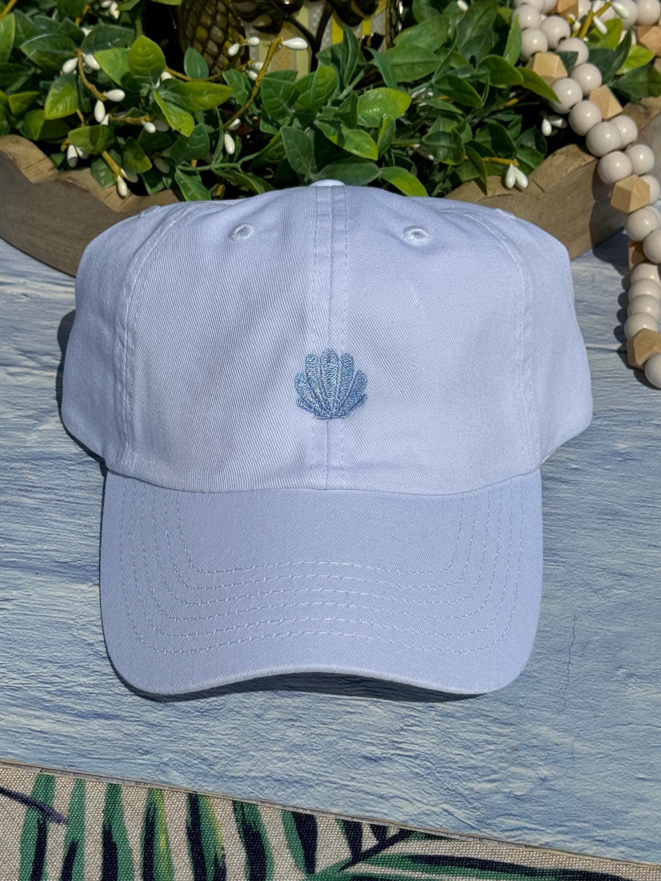 Seashell Hat, Embroidered Baseball Cap, Bachelorette Party Hats, Blue ...