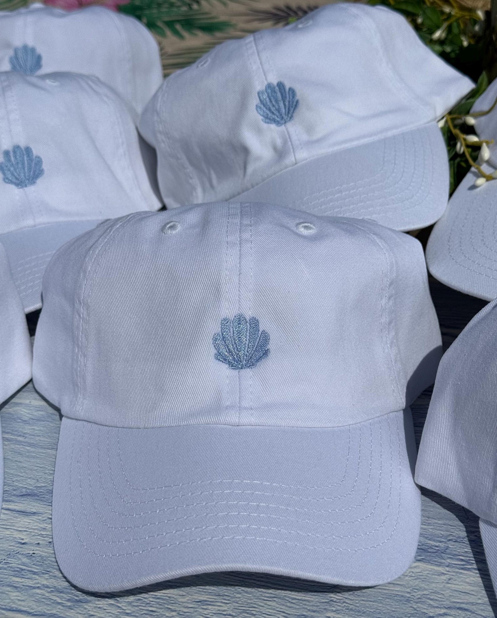 Seashell Hat, Embroidered Baseball Cap, Bachelorette Party Hats, Blue ...
