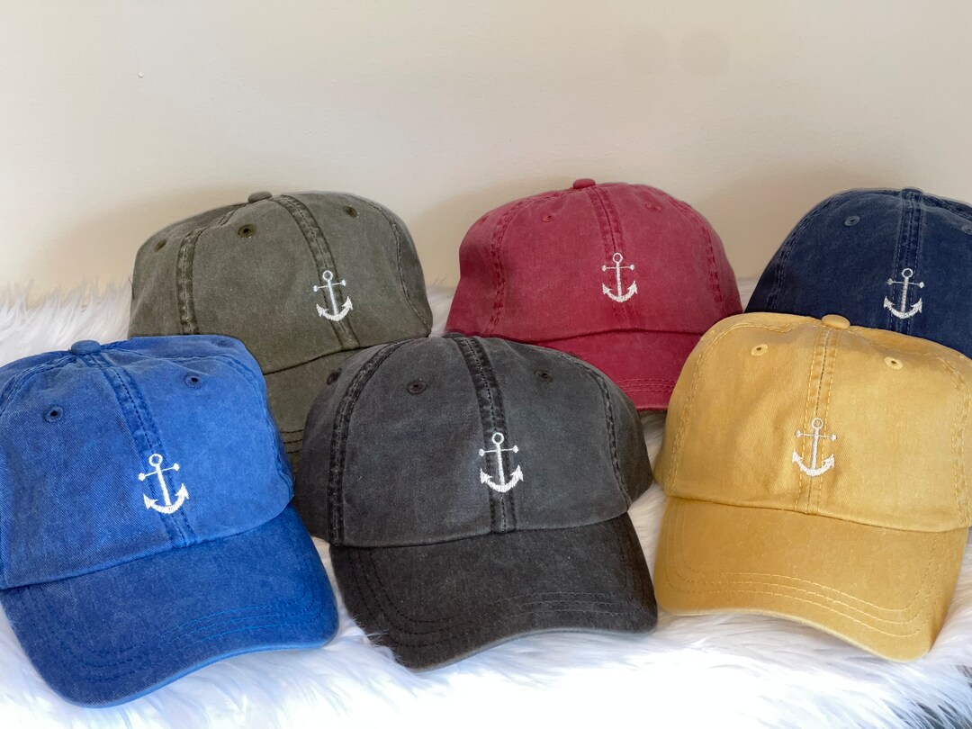 Embroidered Baseball Caps, Anchor Hat, Nautical Hat, Wave Logo, Cougar ...