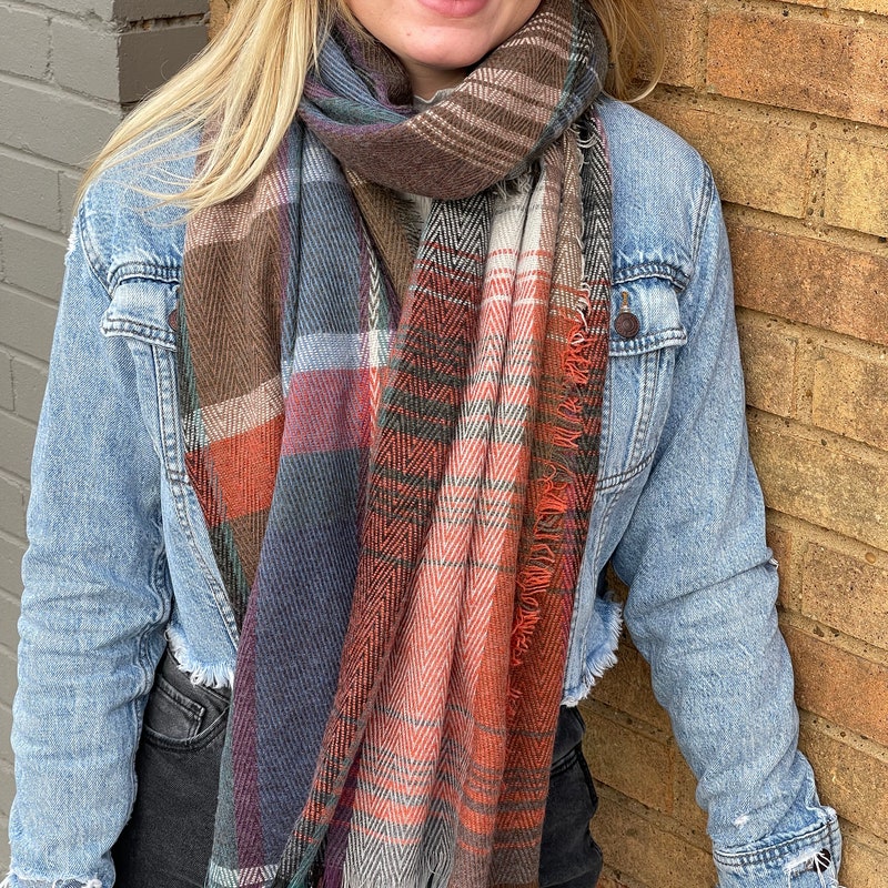 Plaid Infinity Scarf - Etsy