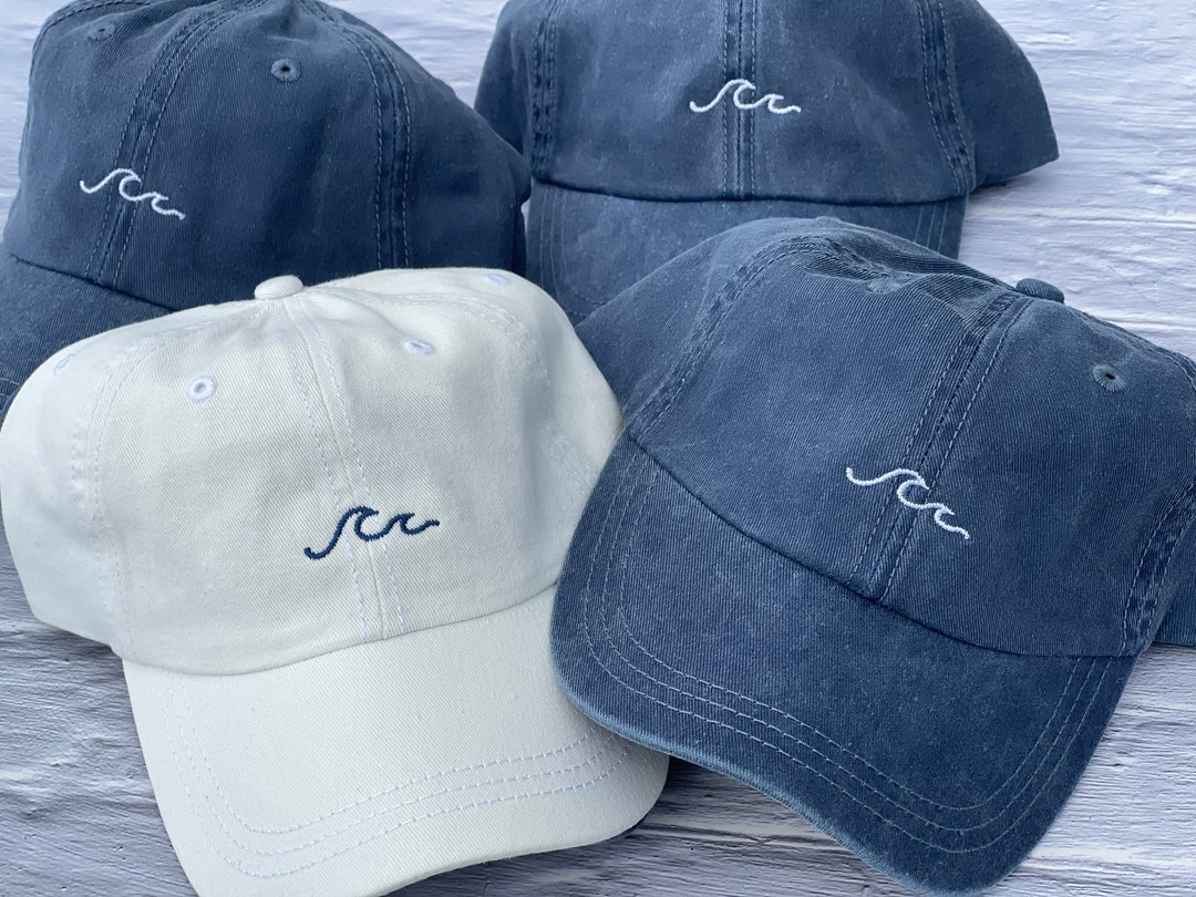 Beach Wave Hat, Embroidered Baseball Cap, Bachelorette Party Hats, Navy ...