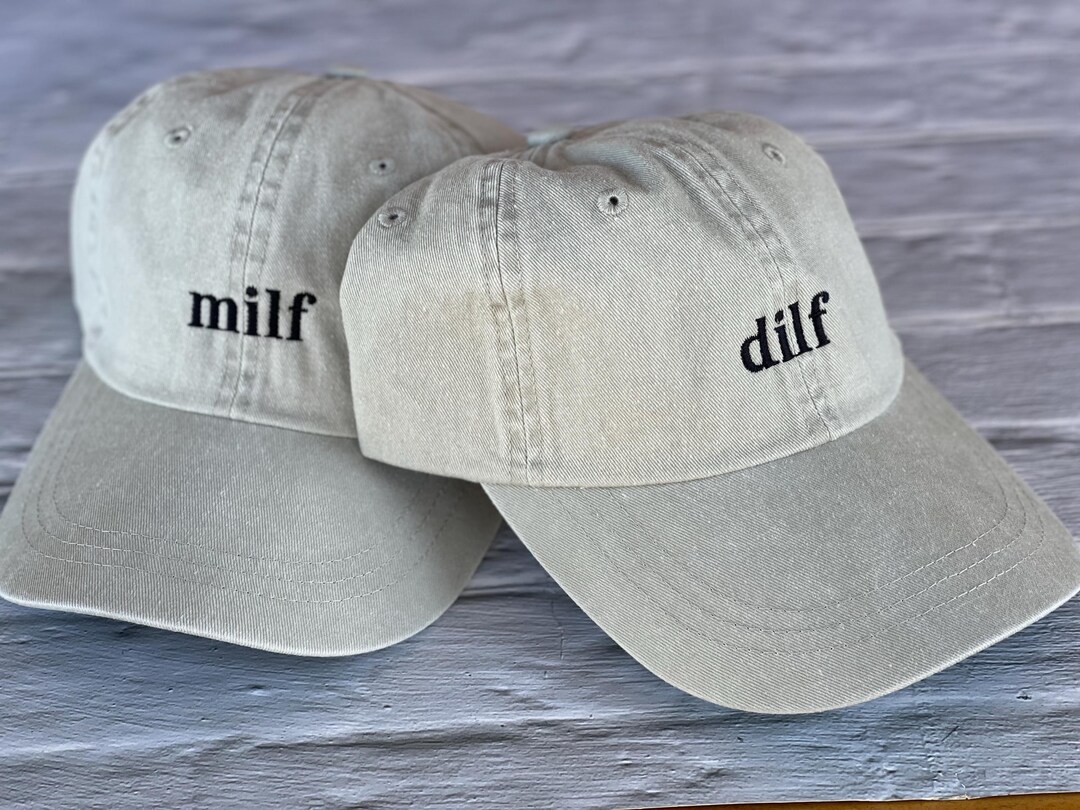 Custom Text Baseball Cap, Milf Hat, Dilf Hat, Embroidered Hat, Pigment Dyed Baseball Caps ...