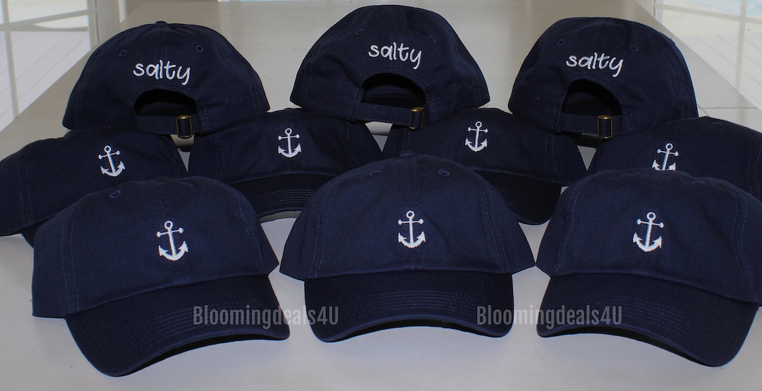 Anchor Embroidered Baseball Caps, Nautical Bachelor-bachelorette Party ...