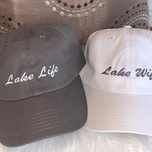 Lake Life Hat, Lake Wife Embroidered Hat, Bachelorette Party Hats, Low ...