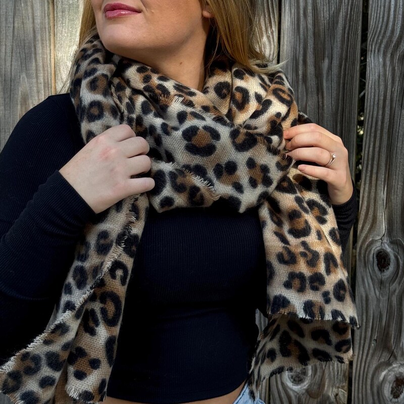 Leopard Print Scarf - Etsy