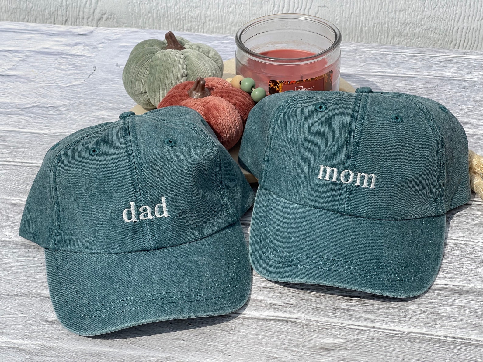 Mom and Dad Baseball Caps, Pregnancy Announcement Hats, Set of 2 ...