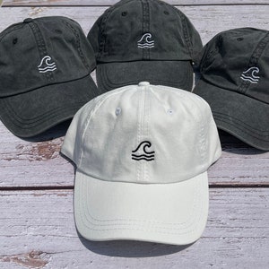 Beach Wave Hat, Embroidered Baseball Cap, Bachelorette Party Hats, Navy ...